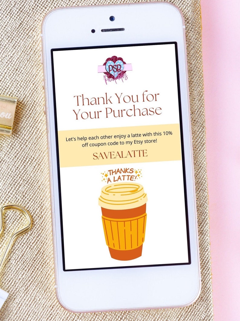 Electronic Thank You Cards With Customizable Text and Coupon - Etsy