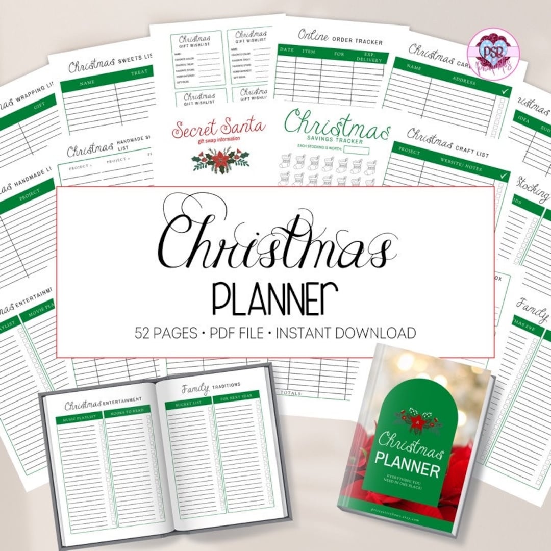 Christmas Planner, Printable Pdf Planner for Xmas Planning, Daily ...