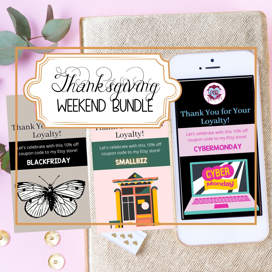 Electronic Thank You Cards With Customizable Text and Coupon Code Canva Template Editable ...