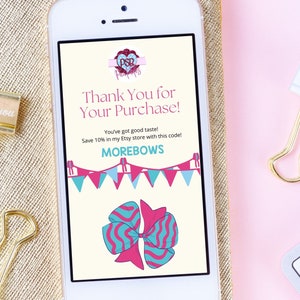 Electronic Thank You Cards With Customizable Text and Coupon Code| Canva Template| Editable ...