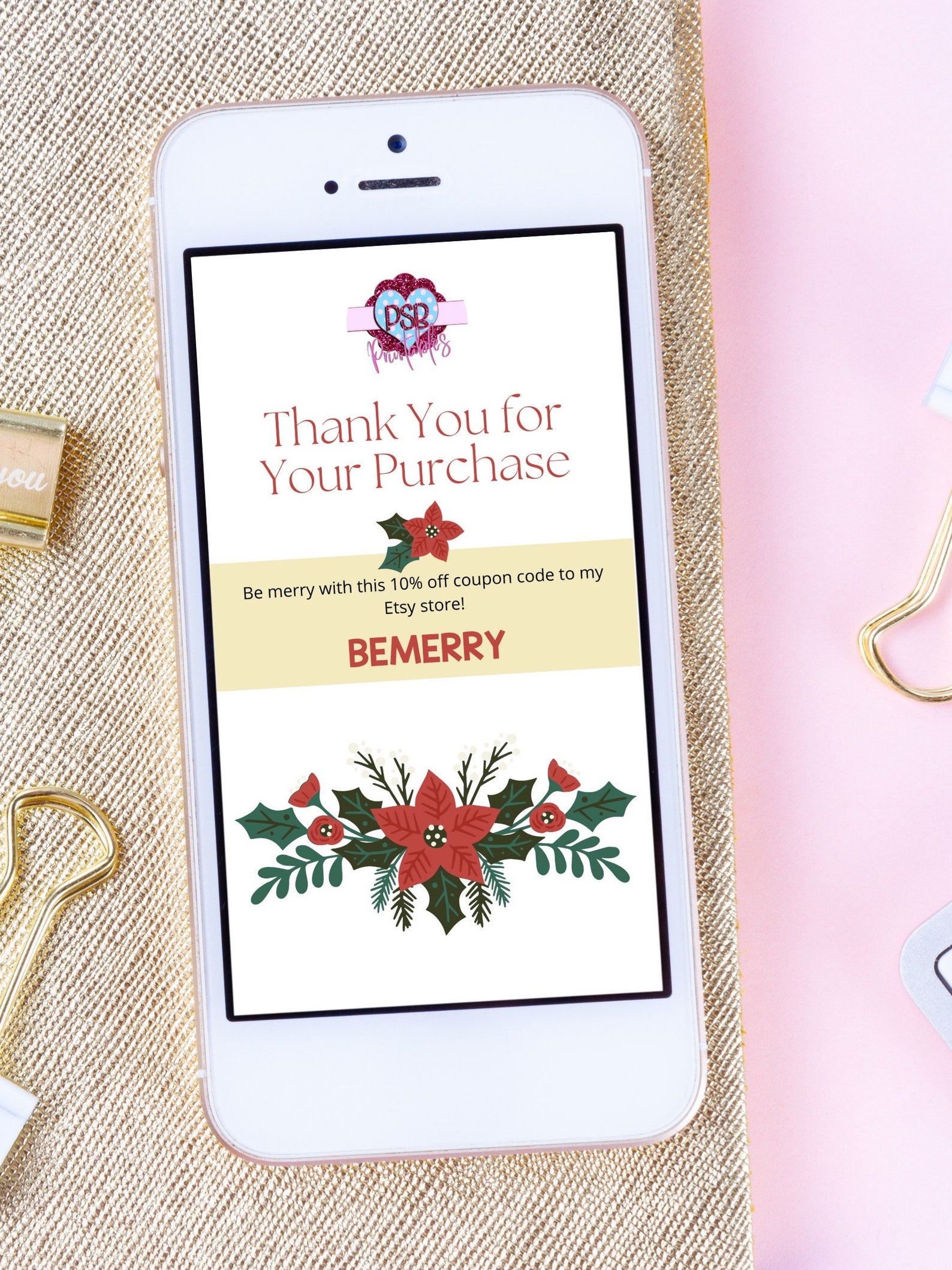 Electronic Thank You Cards With Customizable Text and Coupon Code| Canva Template| Editable ...