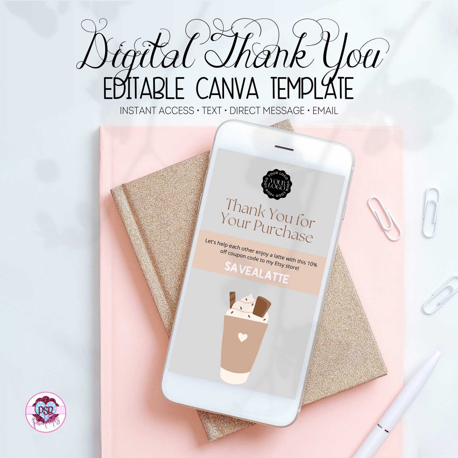 Electronic Thank You Cards With Customizable Text and Coupon Code ...