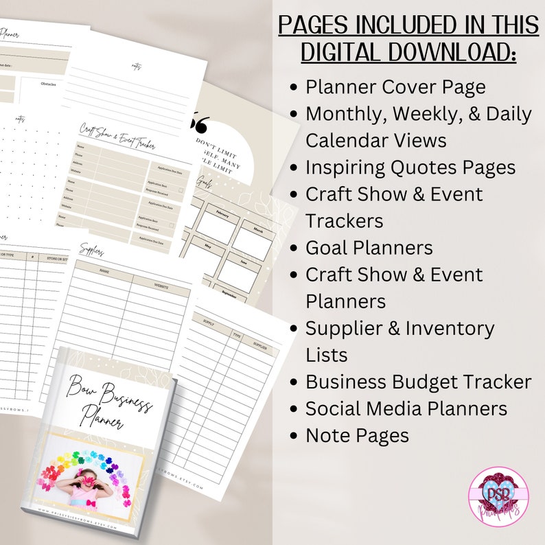 Gray Hair Bow Business Planner, Printable Pdf Planner for Selling Hair ...