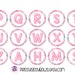 Pink Stained Glass Alphabet 1 Inch Bottle Cap Image Craft Circle Supply ...