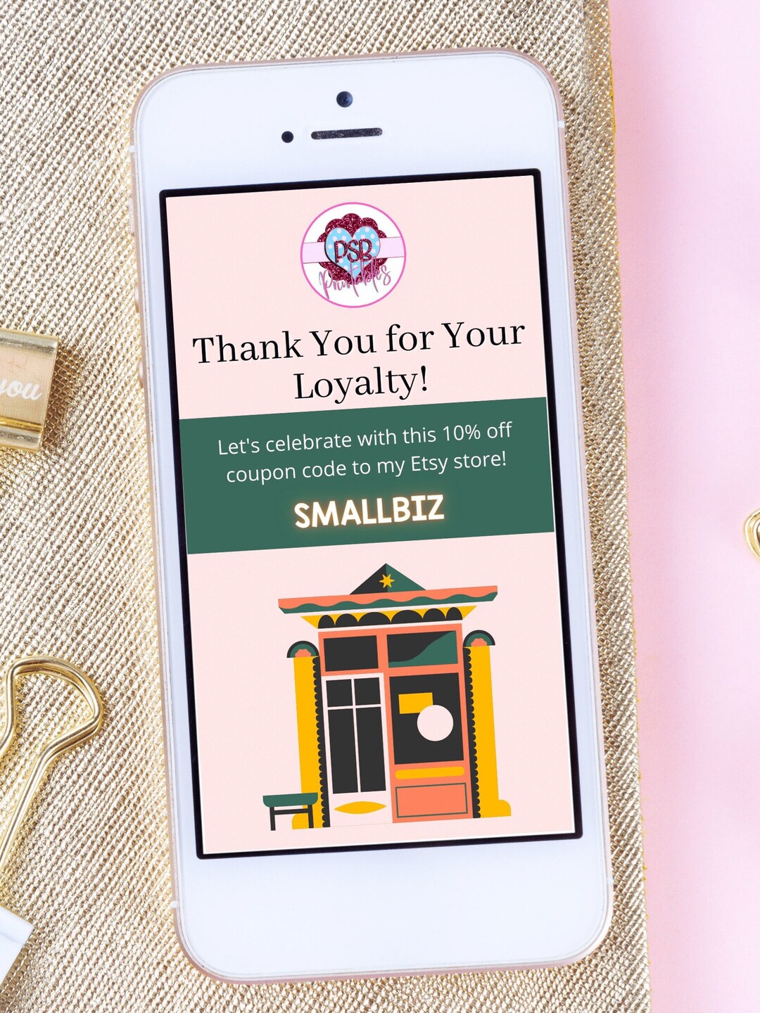 Electronic Thank You Cards With Customizable Text and Coupon - Etsy