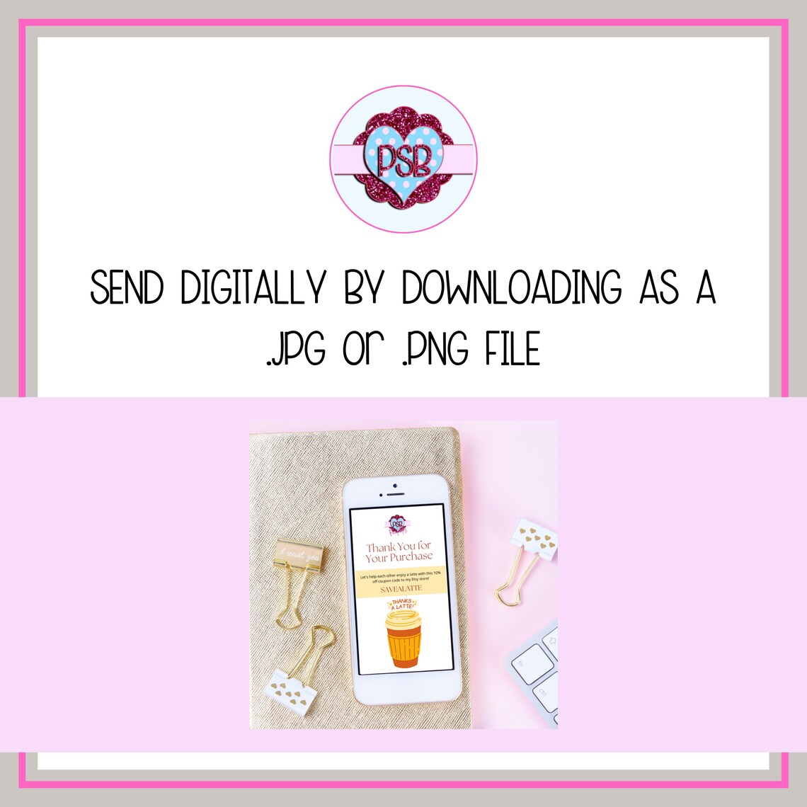 Electronic Thank You Cards With Customizable Text and Coupon - Etsy