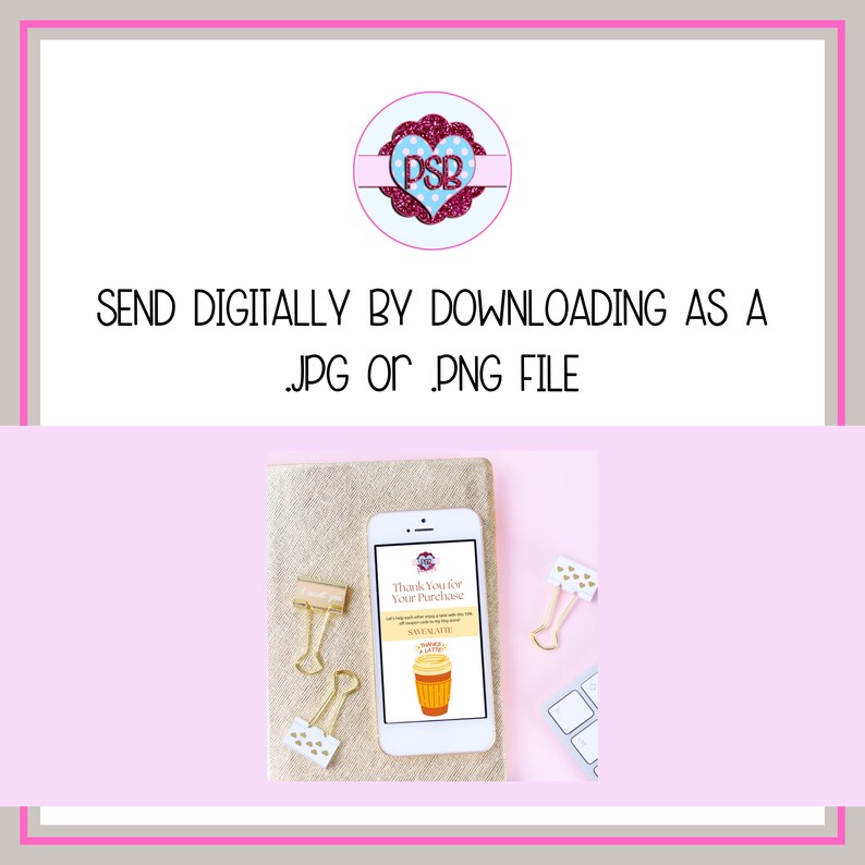 Electronic Thank You Cards With Customizable Text and Coupon - Etsy