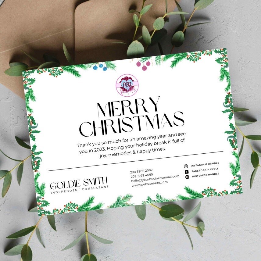 Corporate Christmas Cards With Editable & Customizable Text by Canva ...