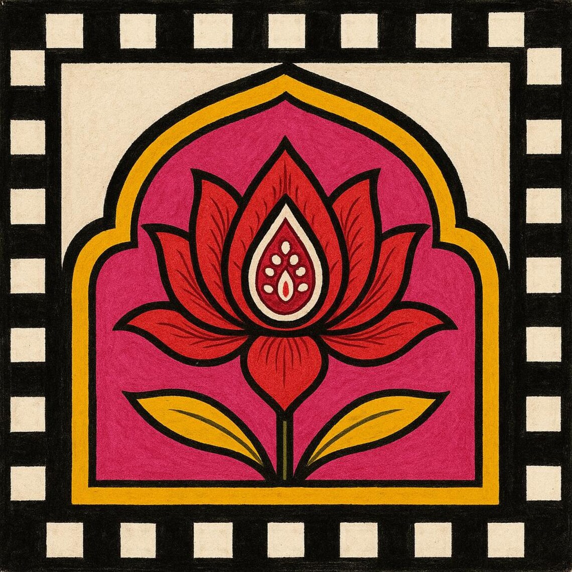 Traditional Indian Folk Wall Decor | Bright Floral Digital Download ...