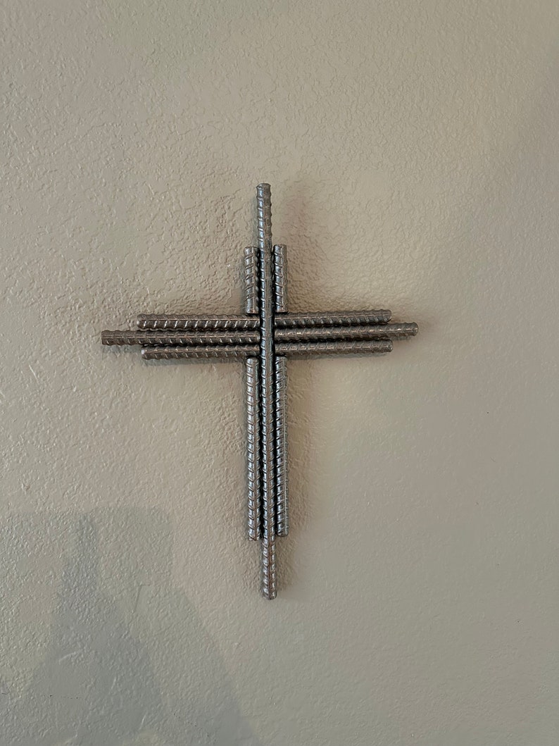 Polished Metal Cross Made From Rebar for Wall Decor - Etsy