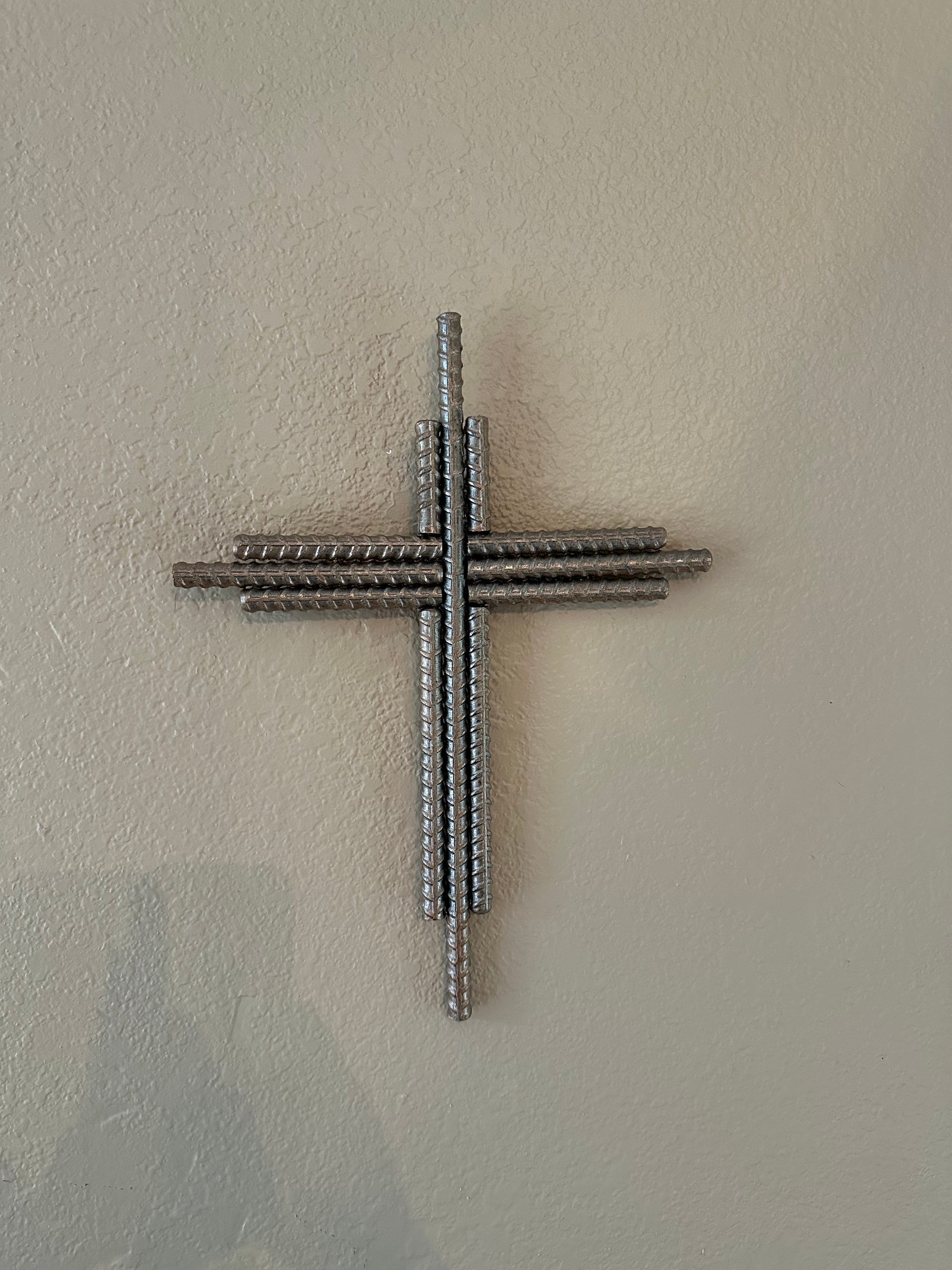 Polished Metal Cross Made From Rebar for Wall Decor - Etsy