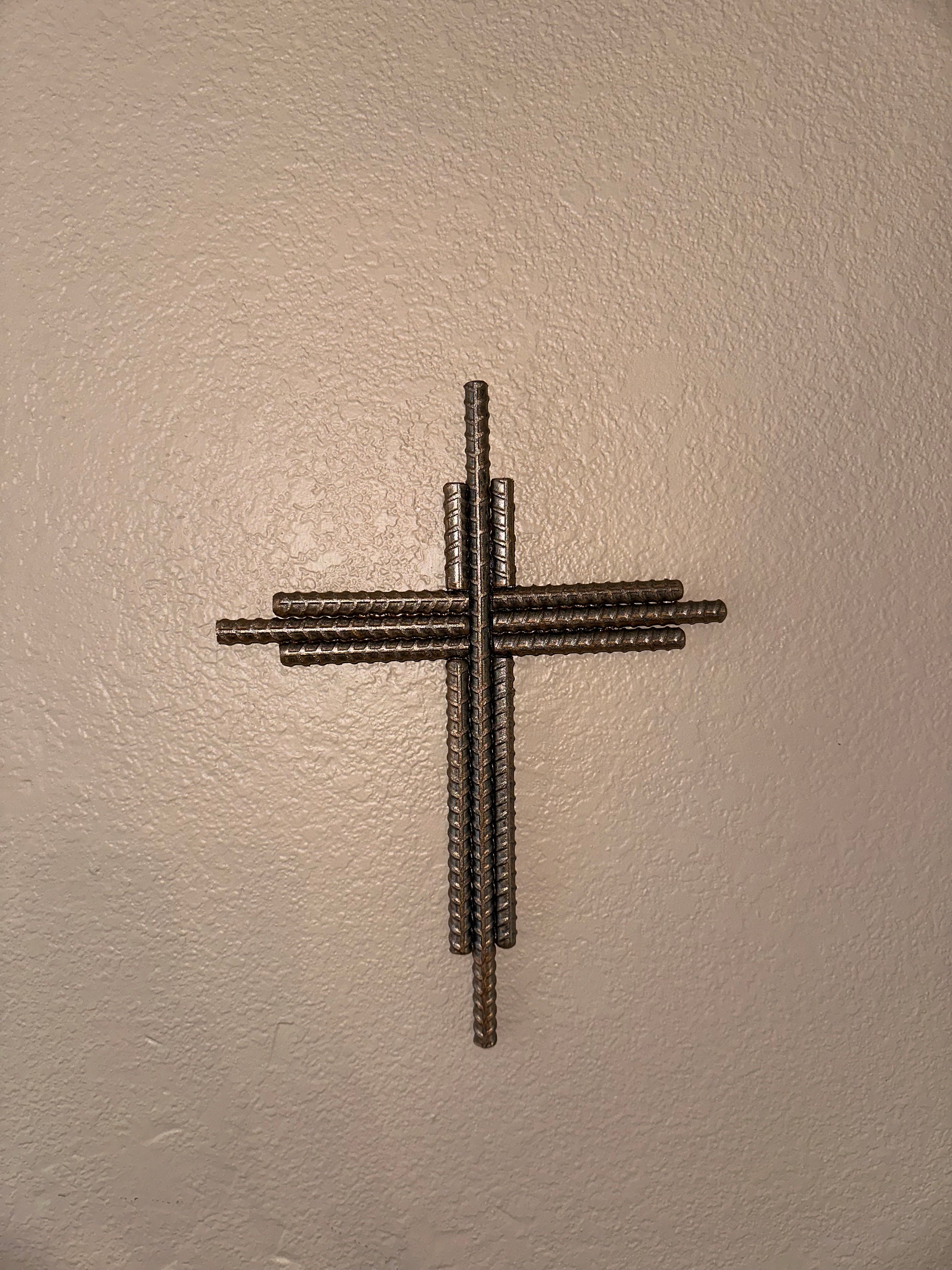 Polished Metal Cross Made From Rebar for Wall Decor - Etsy