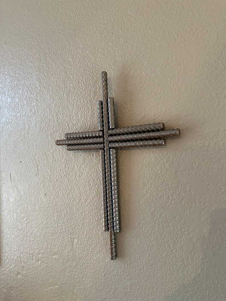 Polished Metal Cross Made From Rebar for Wall Decor - Etsy
