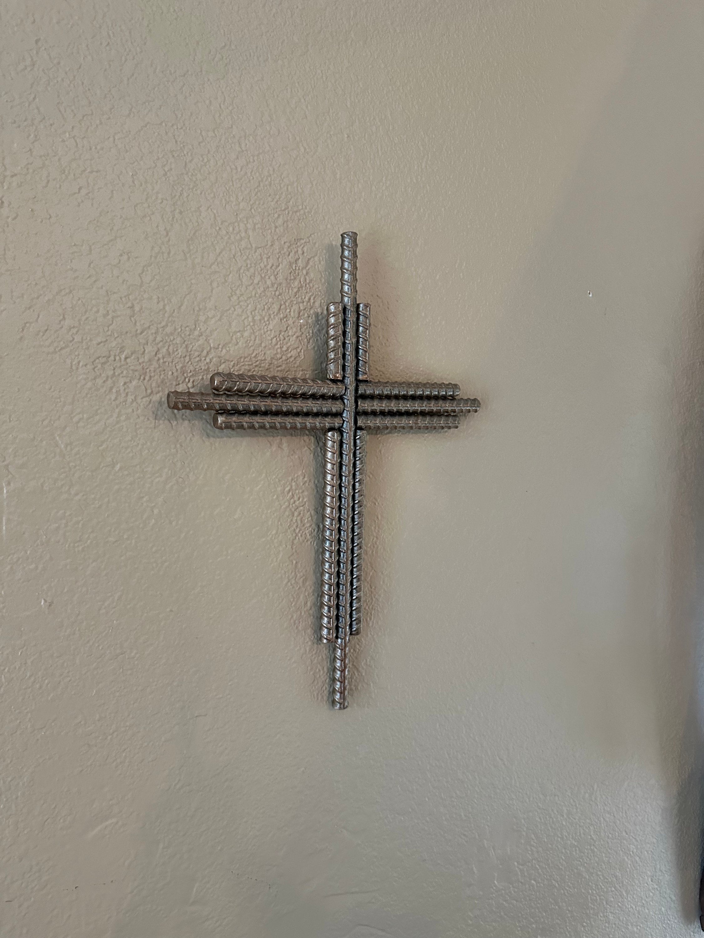 Polished Metal Cross Made From Rebar for Wall Decor - Etsy