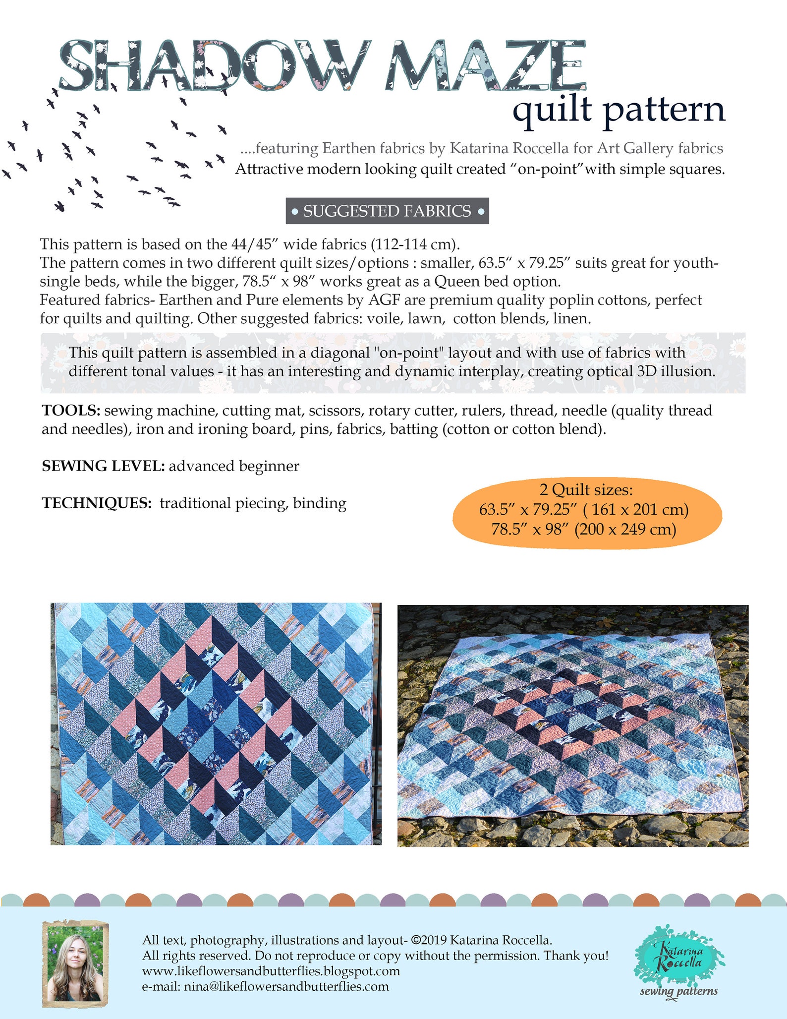 PDF Pattern Instant Download SHADOW MAZE Modern Quilt by - Etsy