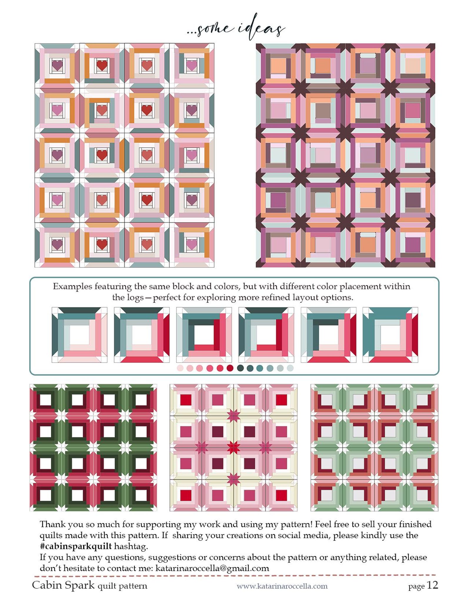 Cabin Spark Quilt Pattern: Log Cabin Sawtooth Star (PDF Download ...