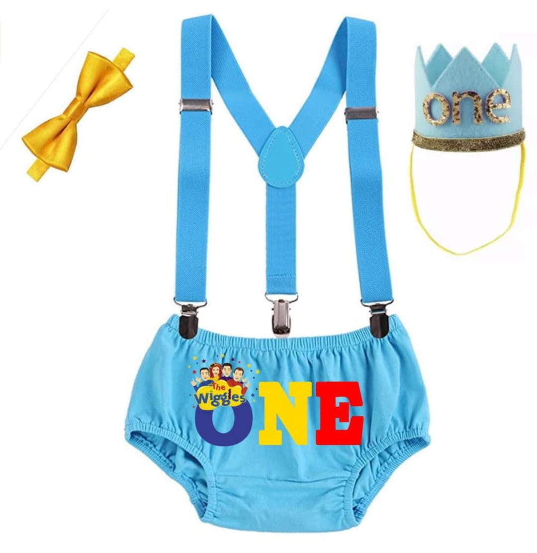 Wiggles Cake Smash Outfit Baby Boy Blue Wiggles One 1st Birthday ...