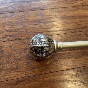 Pewter Curtain Rod W/ Decorative Round Rustic Metal Rod Ends 51-92 - Etsy