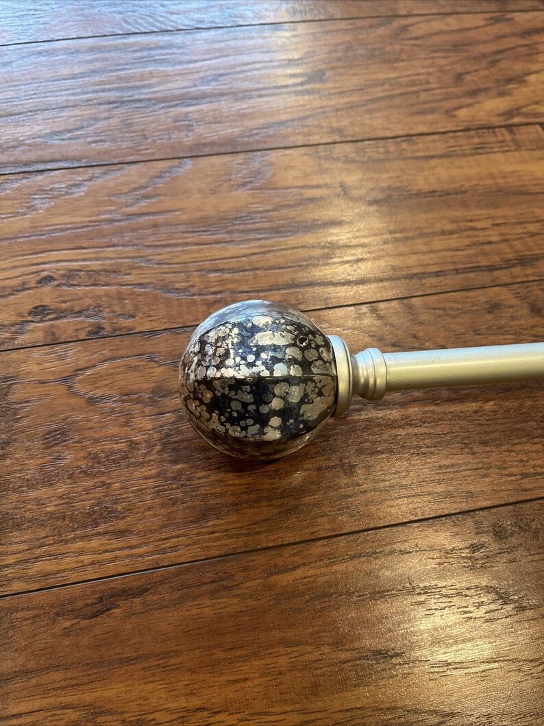 Pewter Curtain Rod W/ Decorative Round Rustic Metal Rod Ends 51-92 - Etsy