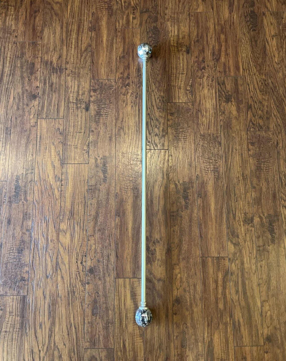 Pewter Curtain Rod W/ Decorative Round Rustic Metal Rod Ends 51-92” - Etsy