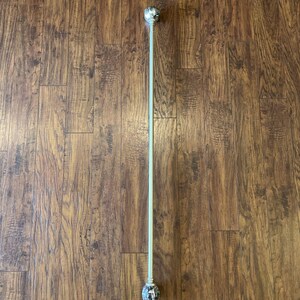 Pewter Curtain Rod W/ Decorative Round Rustic Metal Rod Ends 51-92” - Etsy