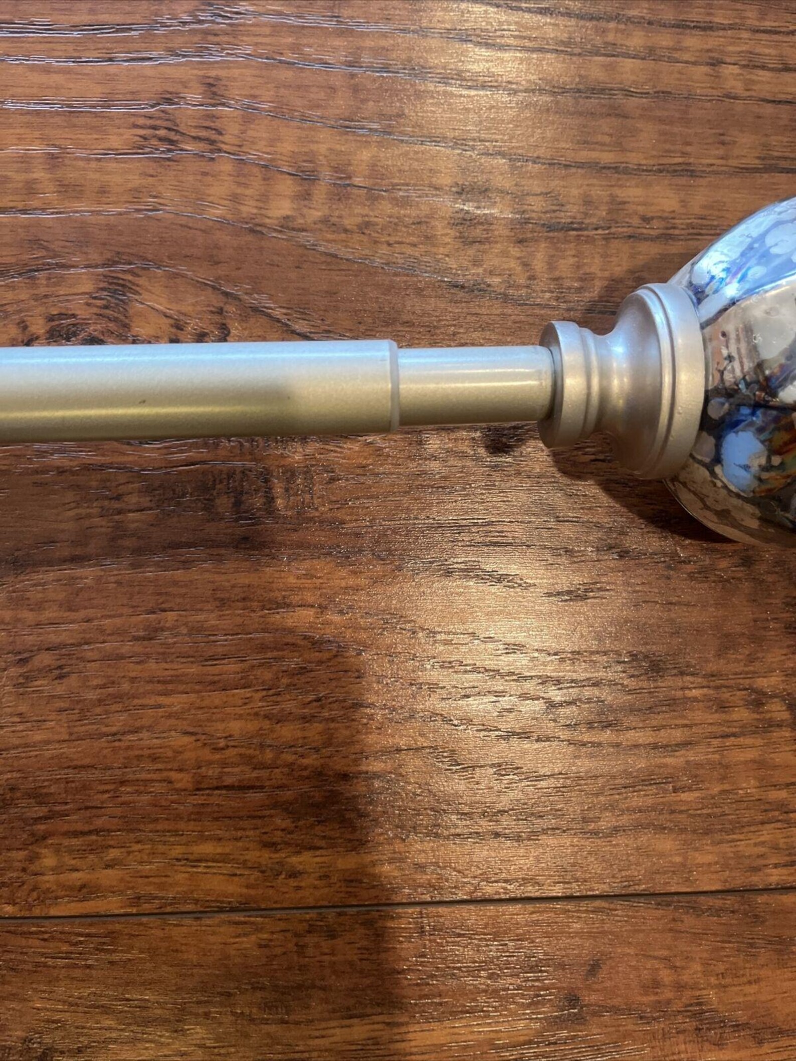 Pewter Curtain Rod W/ Decorative Round Rustic Metal Rod Ends 51-92” - Etsy