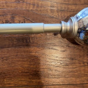 Pewter Curtain Rod W/ Decorative Round Rustic Metal Rod Ends 51-92 - Etsy