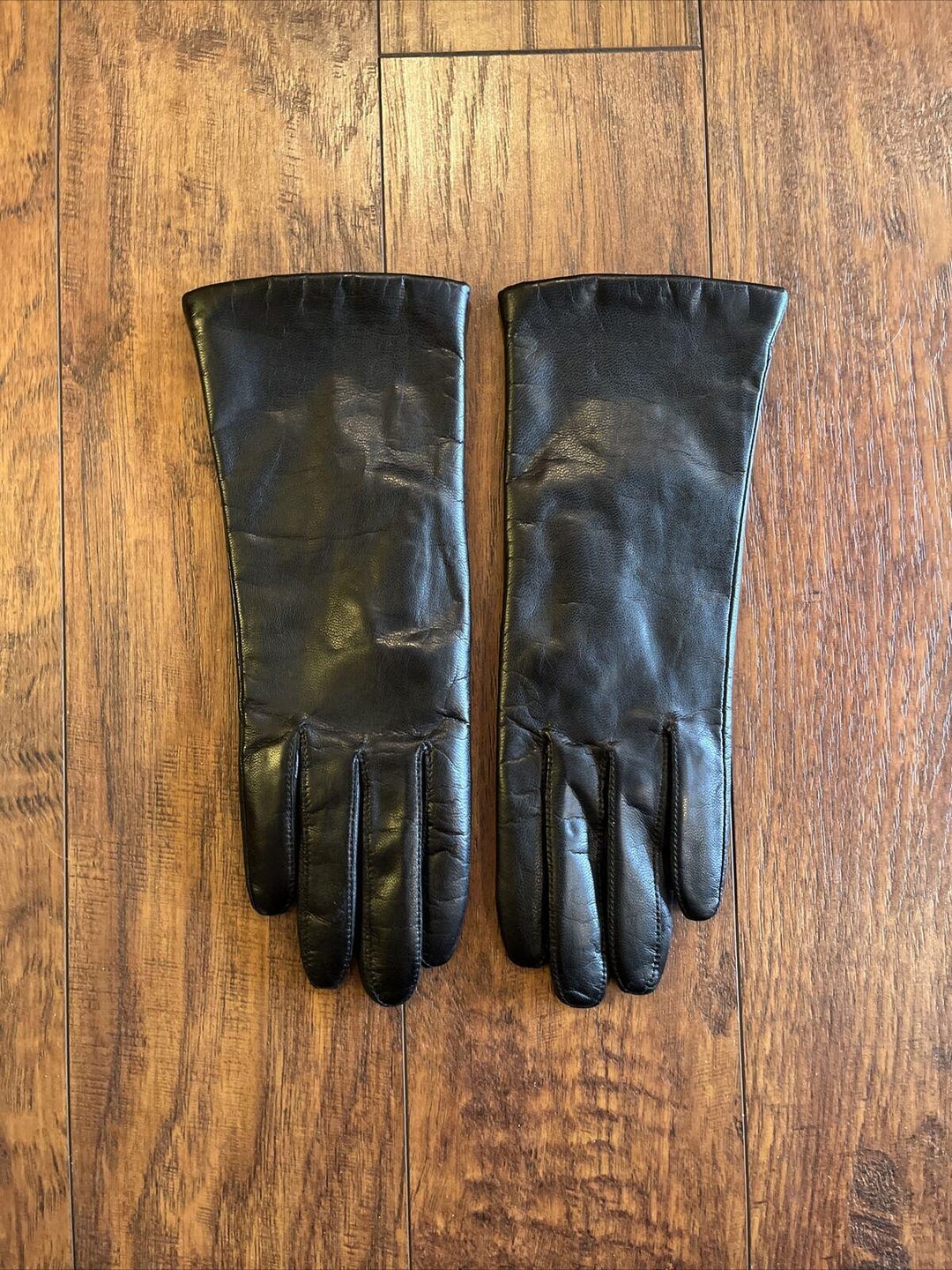 NEW Pair of Black Leather Gloves Womens Size 7.5 Sonoma - Etsy