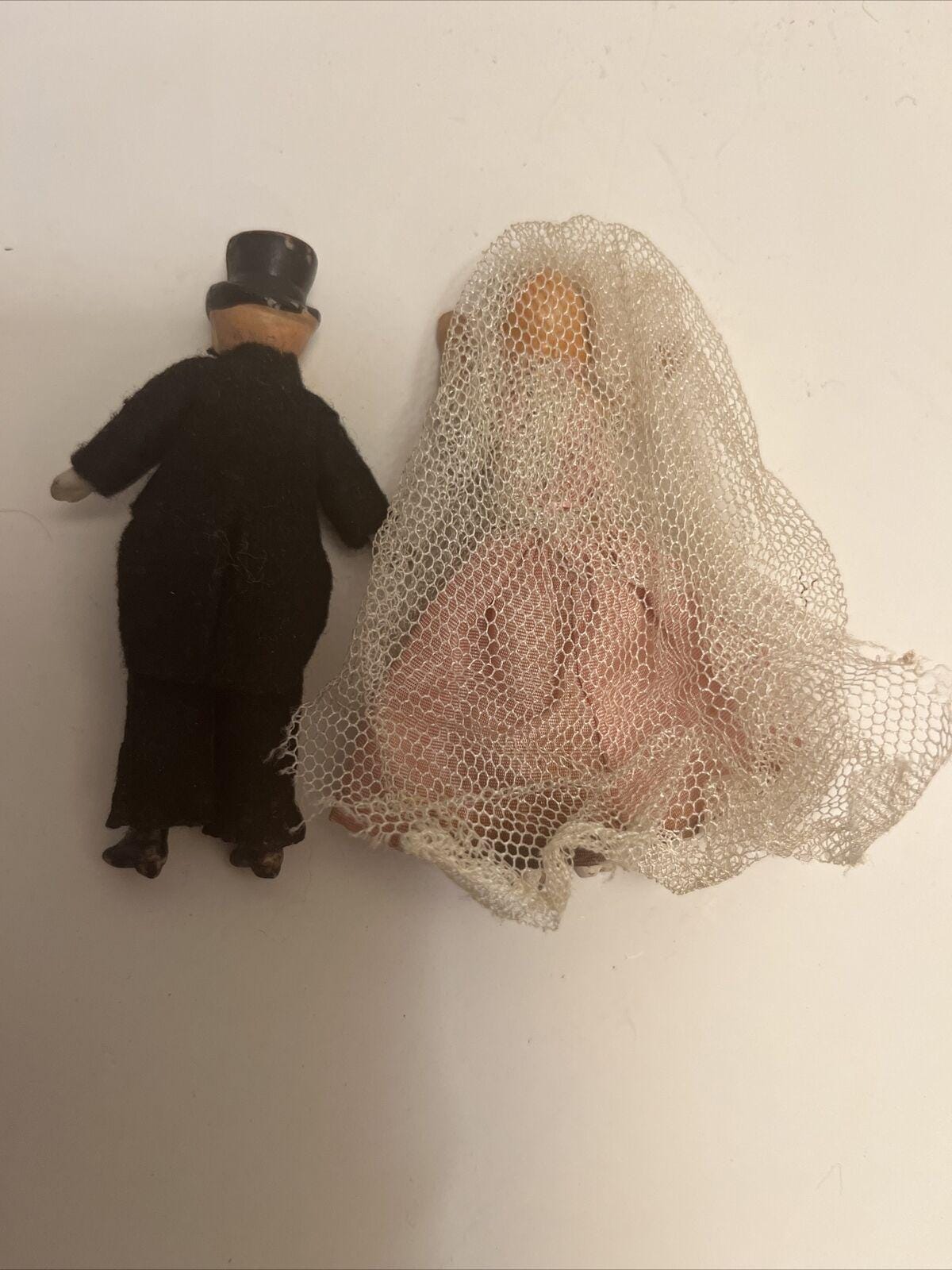 Vintage Miniature Bride and Groom Dolls Moveable Joints Pose Arms ...