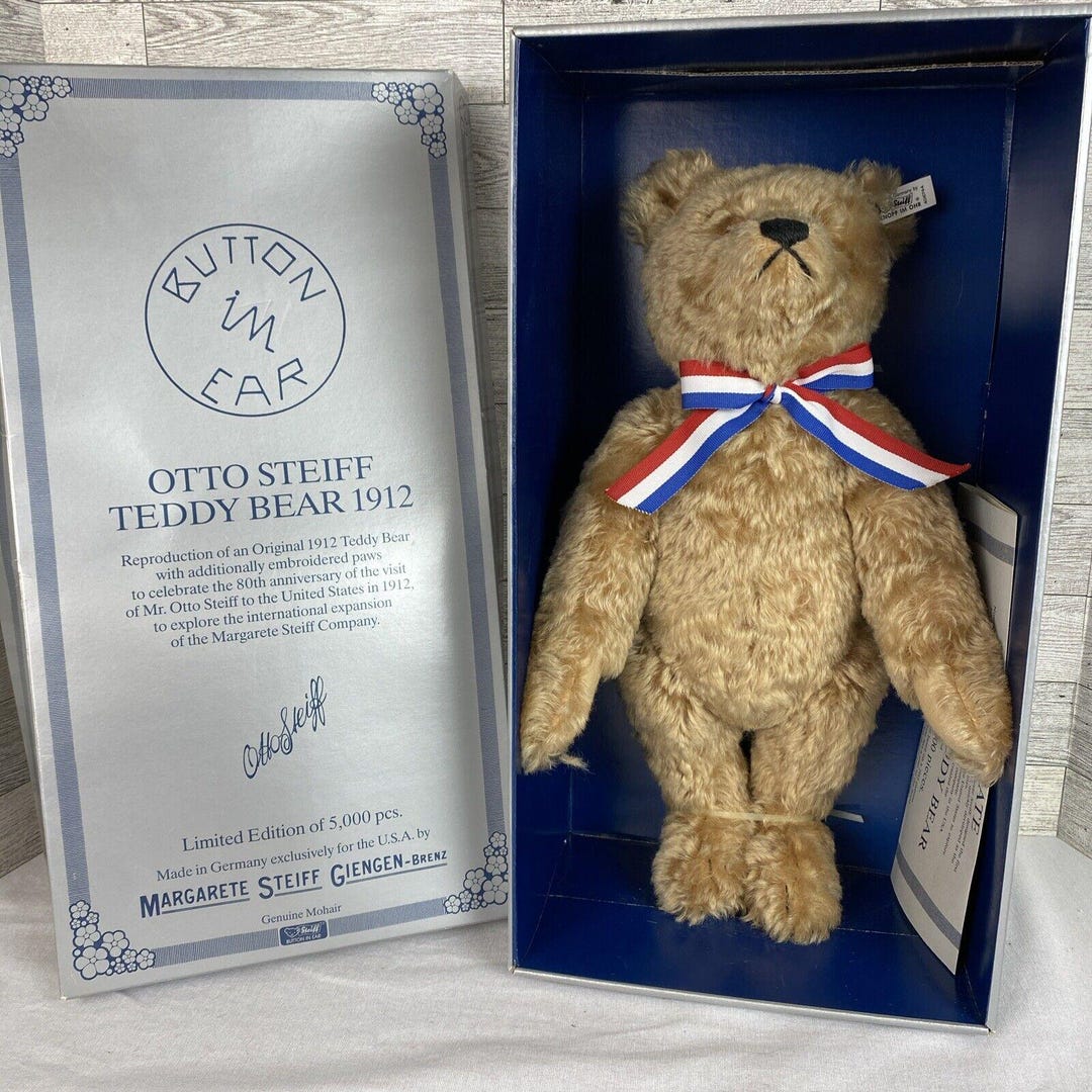 NEW Otto Steiff Teddy Bear 1912 Replica Jointed Mohair Limited Ed 3960/ ...