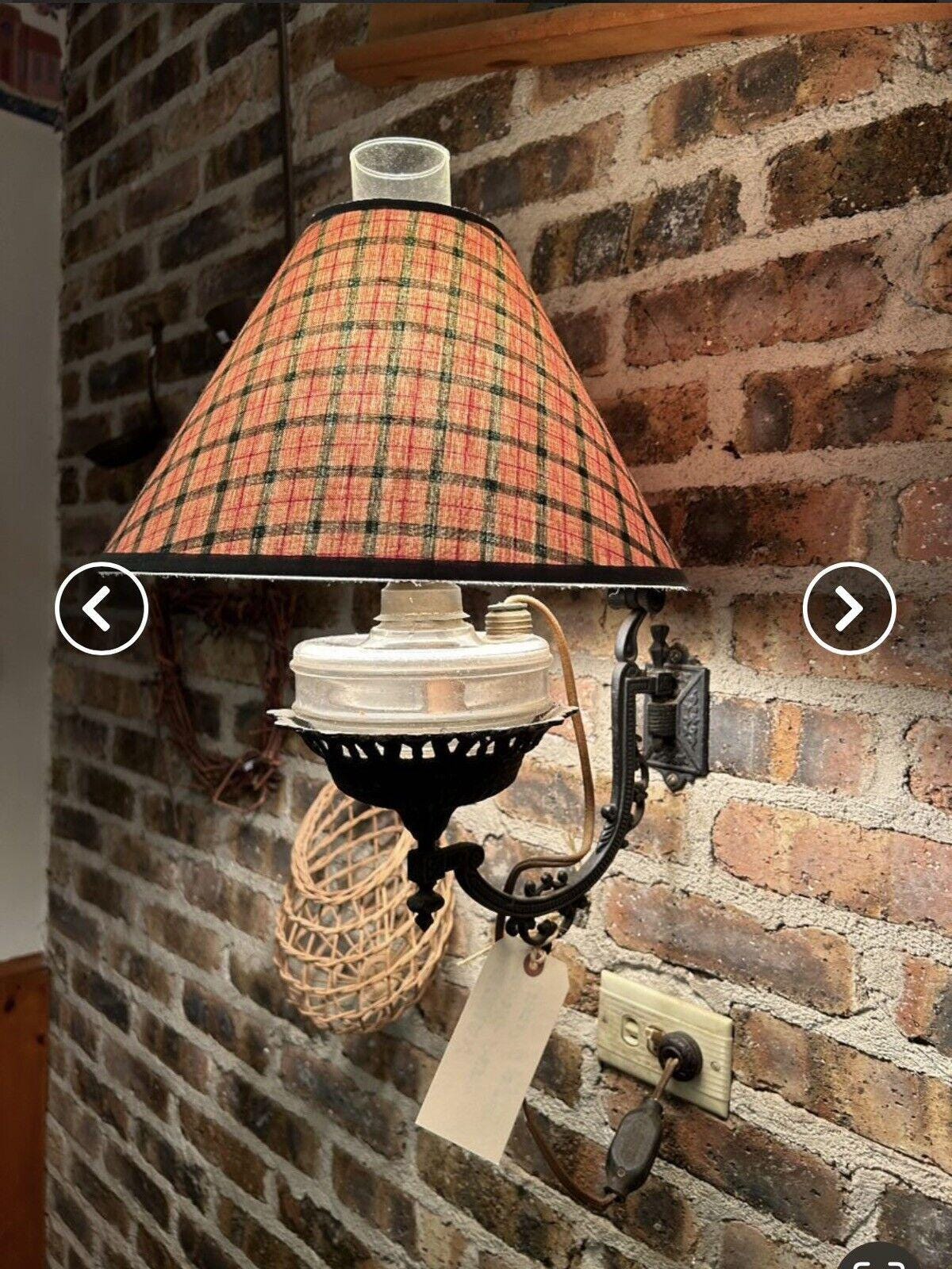 Cast-iron Swing Arm Oil Lamp Wall Bracket to Hang Victorian Style Wired ...