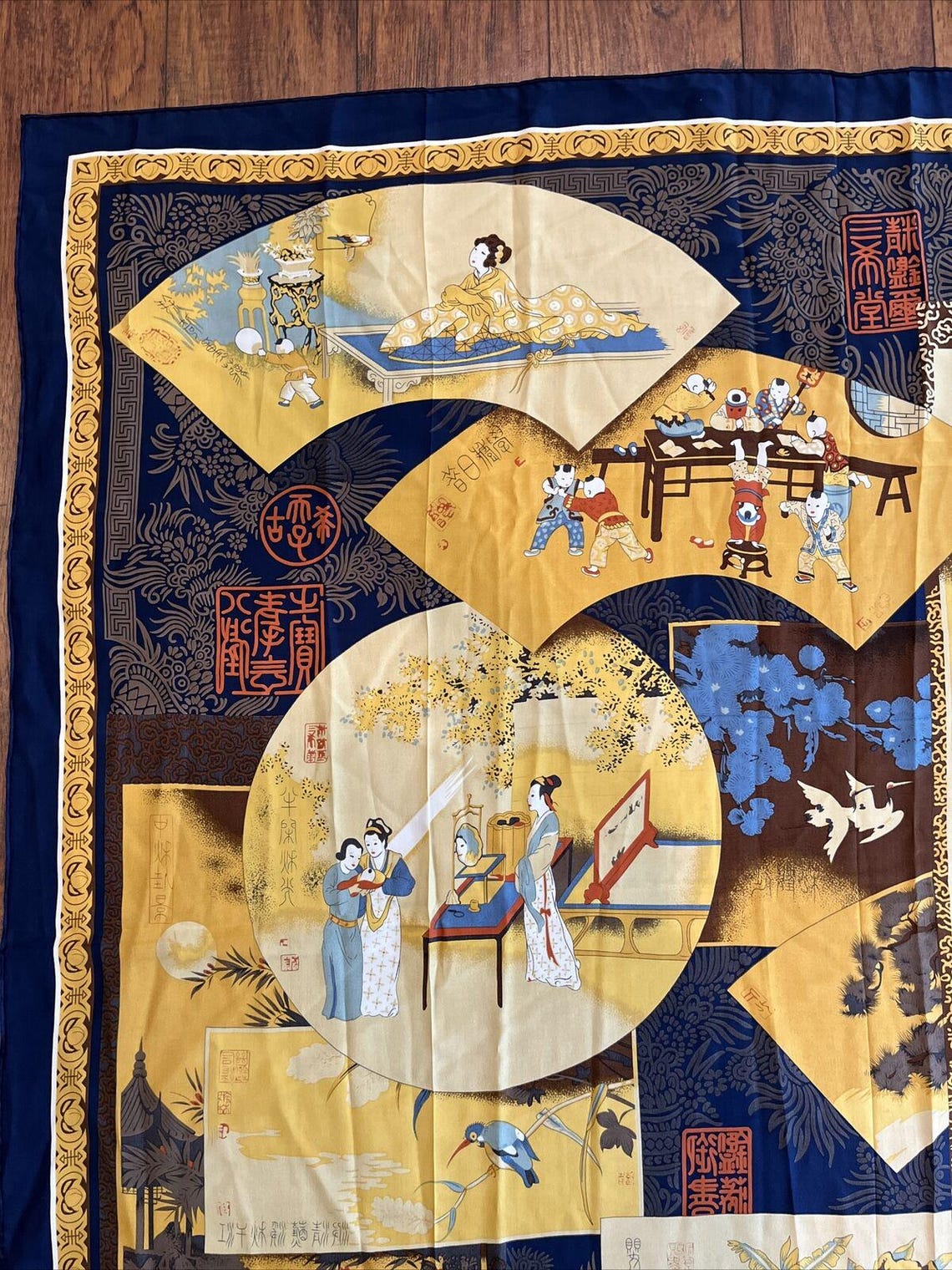 NEW Asilk Women’s Traditional Japanese SILK Scarf 42” Square Yellow ...