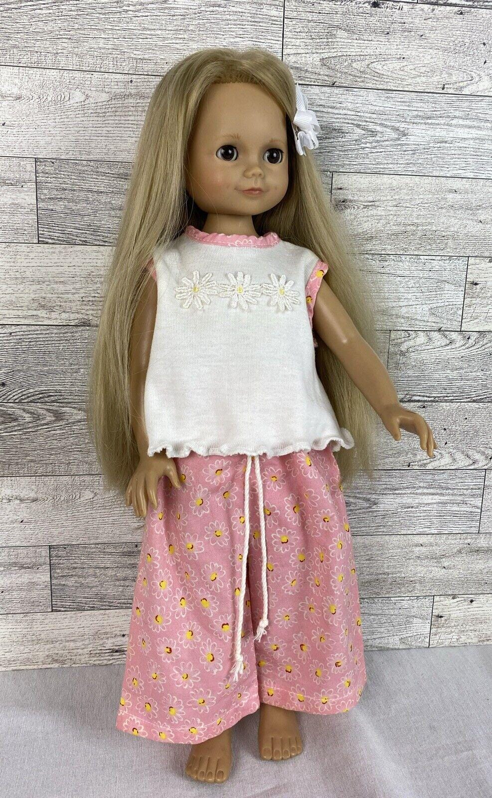 Vintage Gotz Puppe Doll 17” Blonde Hair Brown Eyes Daisy Pink Pajamas ...
