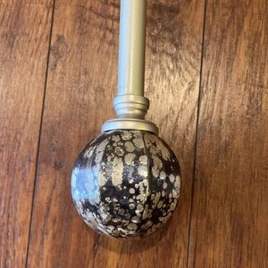 Pewter Curtain Rod W/ Decorative Round Rustic Metal Rod Ends 51-92 - Etsy
