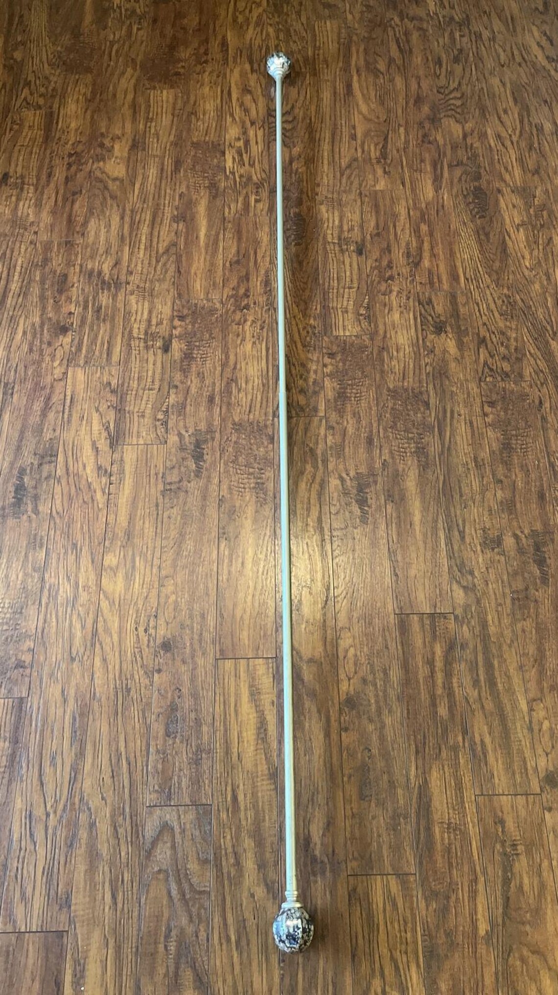 Pewter Curtain Rod W/ Decorative Round Rustic Metal Rod Ends 51-92” - Etsy