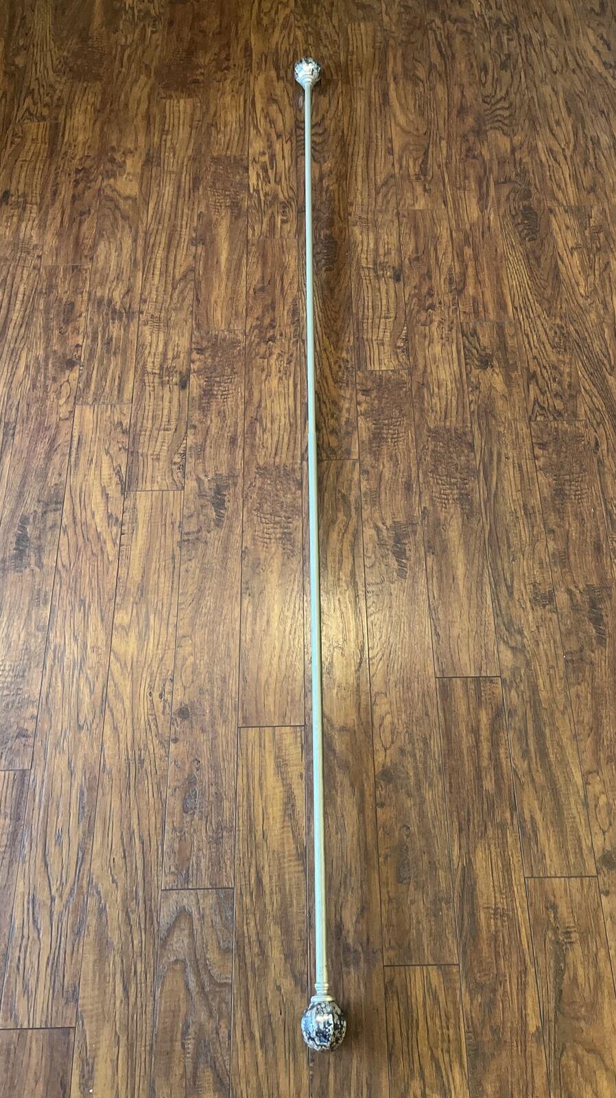 Pewter Curtain Rod W/ Decorative Round Rustic Metal Rod Ends 51-92 - Etsy