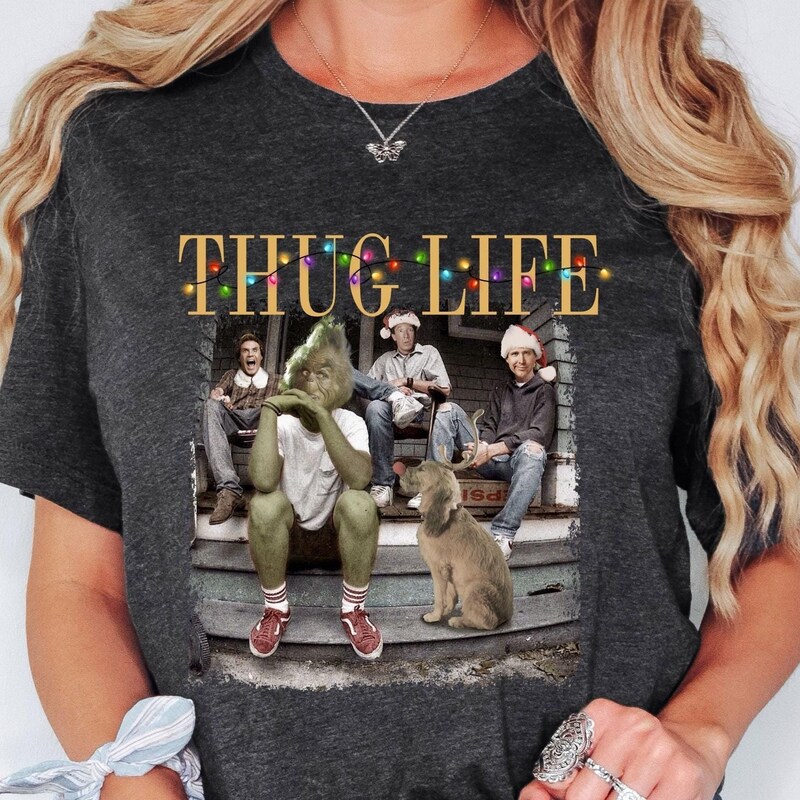 Grinch Thug Life Tee - Etsy