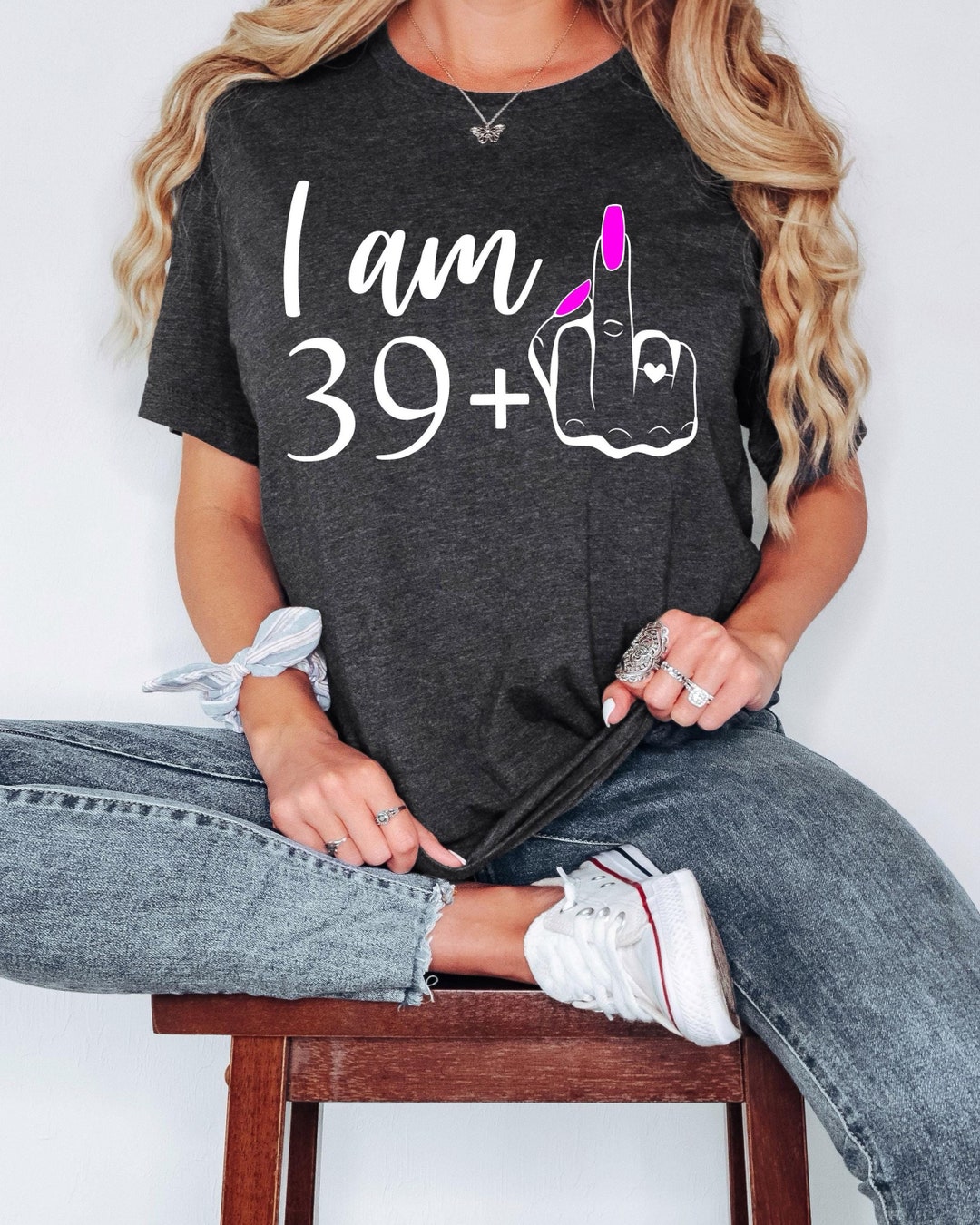 I Am 39 Middle Finger Shirt, 39th Birthday Gifts for Women Tshirt ...