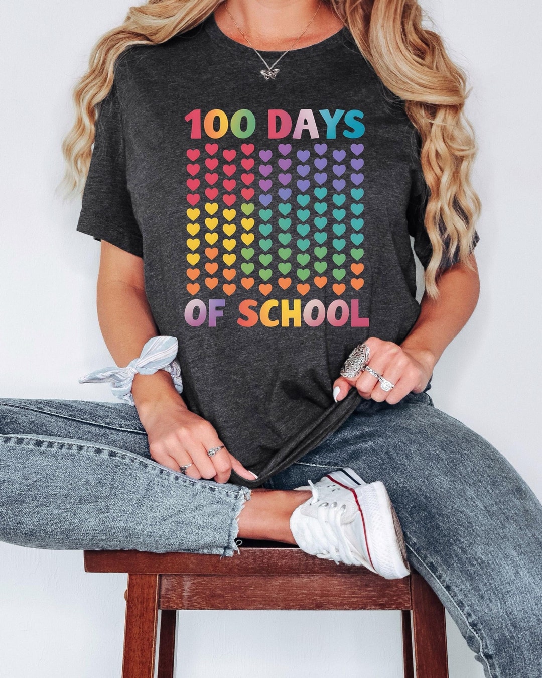 100 Days of School Shirt, Cute Hearts Shirt, 100 Days of Hearts Tee ...