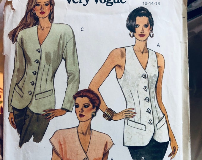 Misses' Top Sewing Pattern...vogue 8033..size 12-16 Bust 34-38 Inches ...