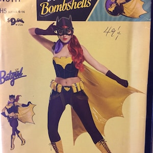 Misses' Batgirl Costume Sewing Pattern Simplicity 0111 Complete Uncut ...