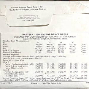 Square Dance Dress Sewing Pattern…kwik Sew 1160 Misses' Size 14-20 Bust ...