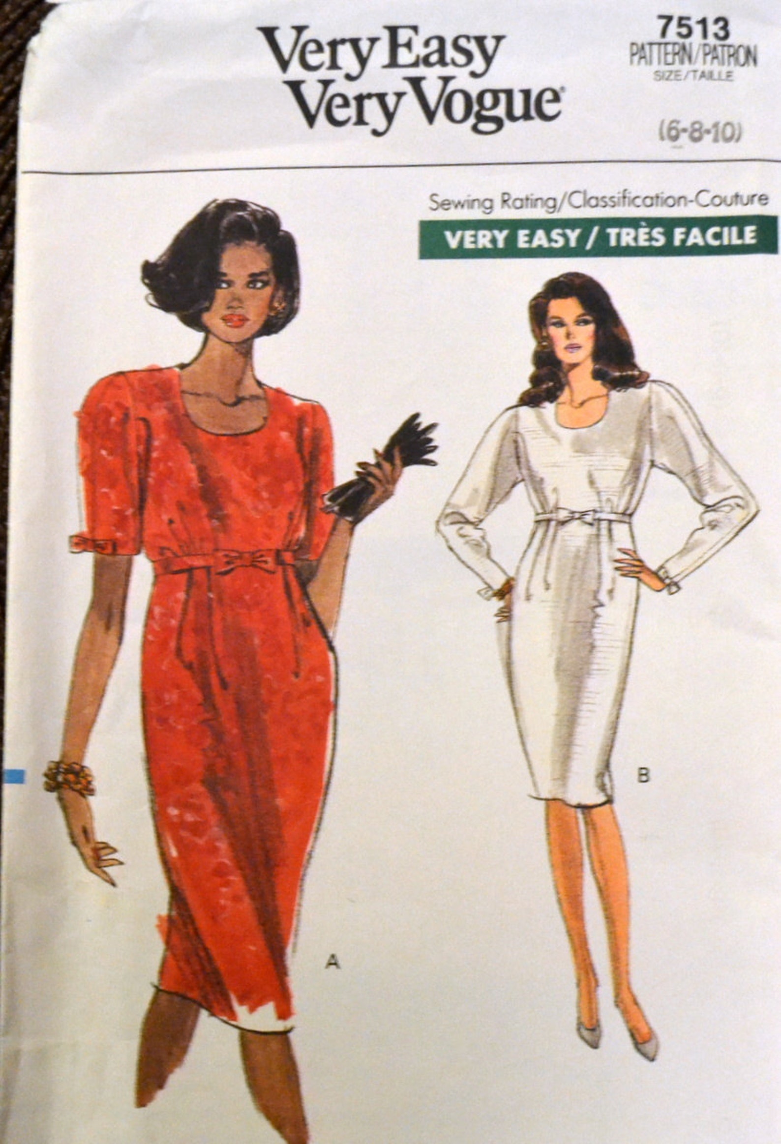 Misses' Dress Sewing Pattern Very Easy Vogue 7513 Misses' Dress Size 6 ...
