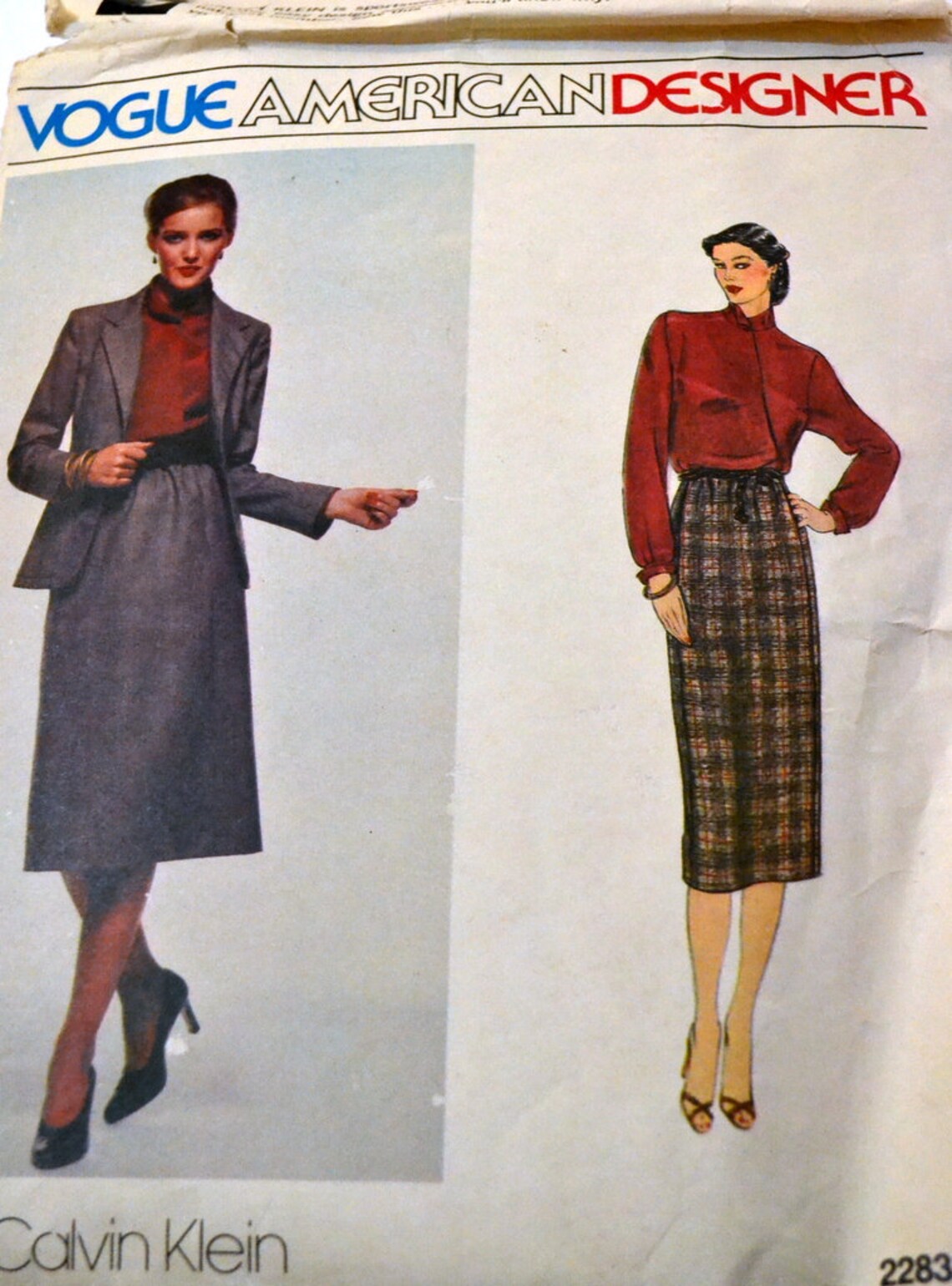 Misses' Jacket, Skirt, and Blouse Sewing Pattern Vogue 2283 Calvin ...