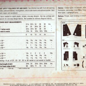 Vintage 70's Top and Skirt Sewing Pattern Simplicity 7963 Misses' Size ...