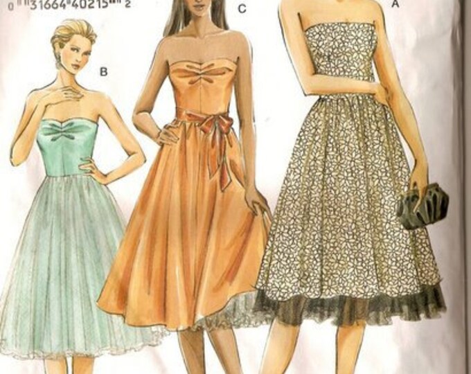 Women's Evening Dress Sewing Pattern Vogue 8149 Misses' Strapless ...
