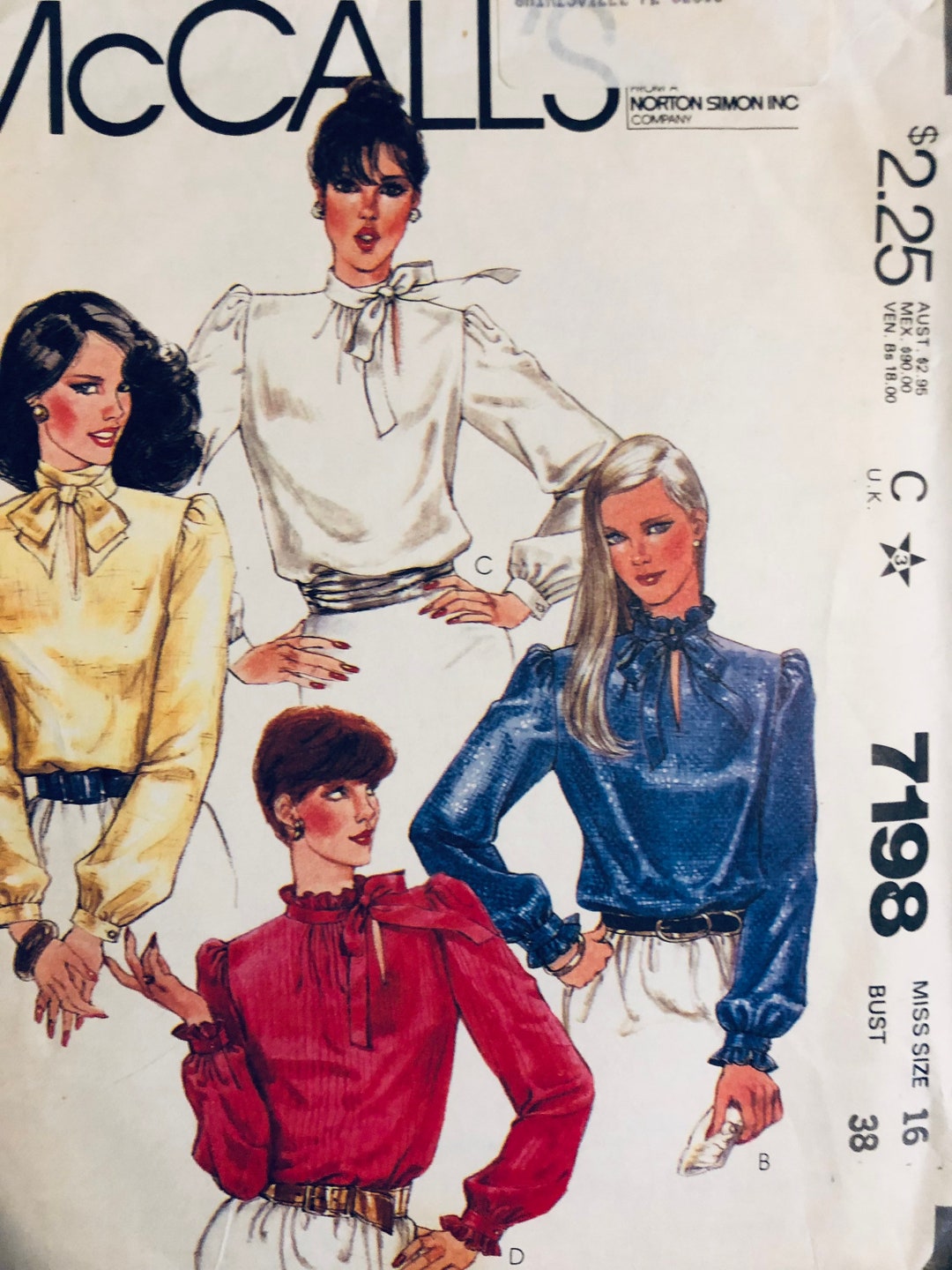 Misses' Pullover Blouses Sewing Pattern Mccall's 7198 - Etsy