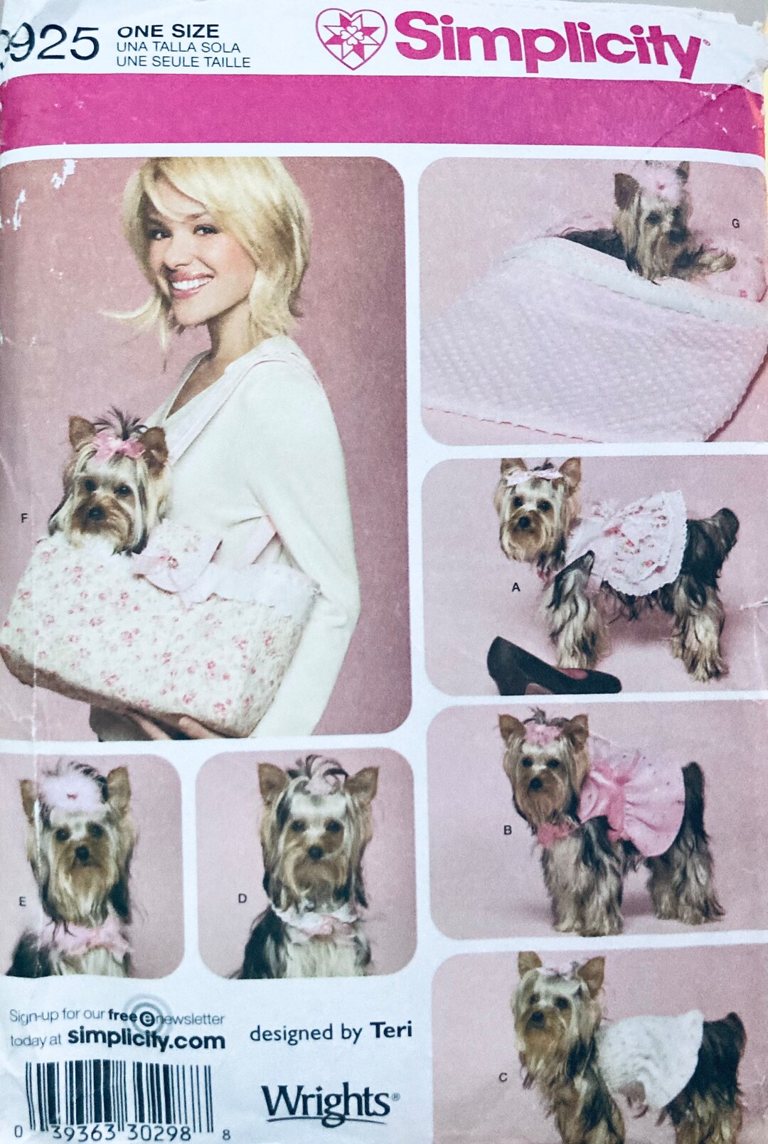 Small Dog Clothes and Accessories Sewing Pattern Simplicity 3925 ...