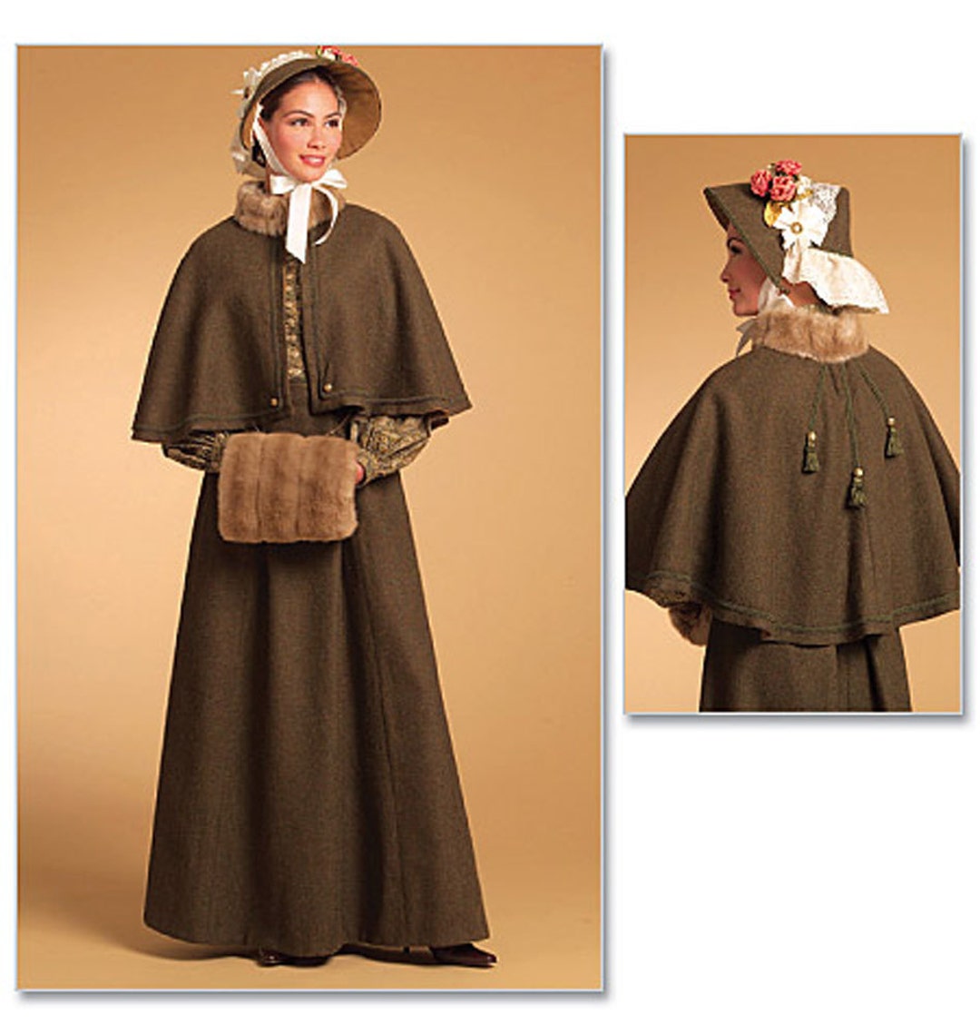 Butterick 5265 Misses' Historical Costume Cape Bonnet Muff - Etsy