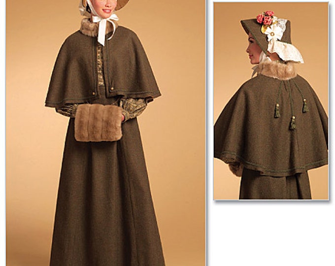 Butterick 5265 Misses' Historical Costume Cape Bonnet Muff Skirt Sizes ...